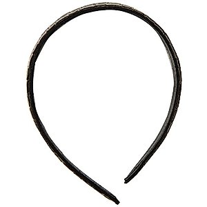 Caravan Wide And Comfortable Leather Basket Weave Headband In Colors