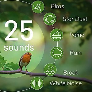 Magicteam White Noise Machine 10 Colors Lights and 25 Soothing Sounds Sleep Sound Machine with 5 Timers with Memory Feature Portable Sound Machine for Baby Adults. (Black)