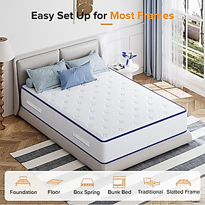 TXO Queen Mattress, 12 Inch Medium Firm Hybrid Queen Mattress with Individual Pocketed Springs& Gel Memory Foam, Enhanced Edge Support, Motion Isolation, Pressure Relief, Queen Mattress in a Box