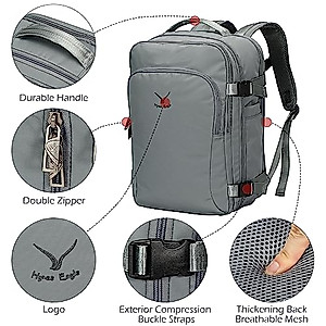 Hynes Eagle Carry on Backpack 20L Travel Backpack for Women Men Laptop Backpack 14 inches Flight Approved Casual Daypack BlueGrey