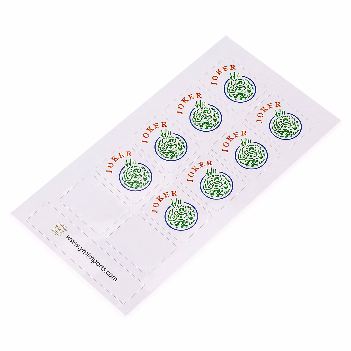 Yellow Mountain Imports American Mahjong Joker Tile Decal Stickers, Set of 8