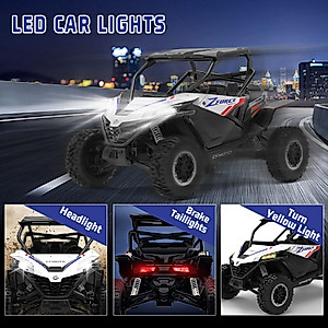 Remote Control Monster Truck 4WD Drift Car Off-Road UTV Vehicle RC Rock Crawler Truck All Terrain RC Car with 3 Speed 2 Powerful Battery Toy for Adults Kids Car Model Hobby