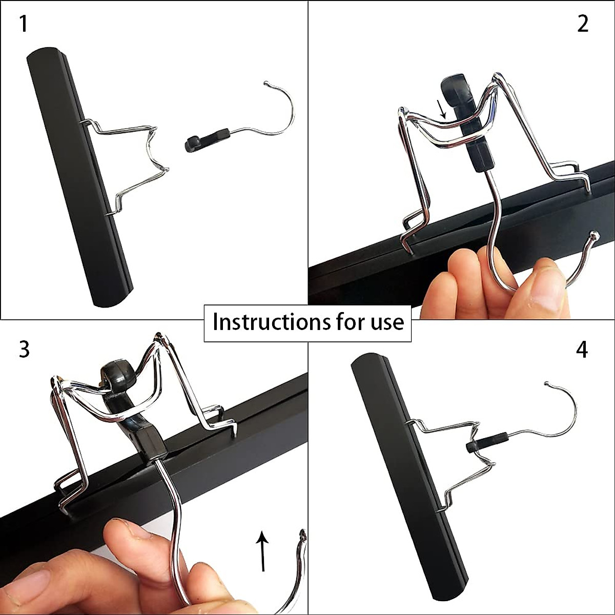 YANTAISIYU Hair Extensions Storage Bag with Hair Extensions Hanger Portable Wig Storage Bag Dust-proof Hair Extensions Bag (Black)