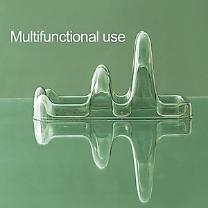 curfair Spoon Holder Stand Pot Cover Storage Rack with U-Shaped Slot Multipurpose Countertop Spoon Fork Spatula Rack Tableware Storage Holder Pan Cover Shelf Green