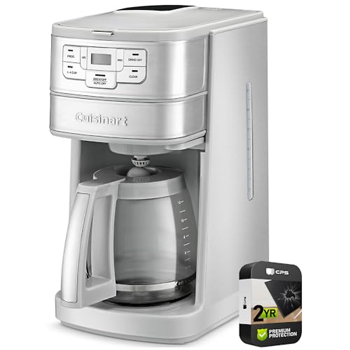 Cuisinart DGB-400SS Automatic Grind and Brew 12-Cup Coffeemaker Stainless Steel Bundle with 2 YR CPS Enhanced Protection Pack