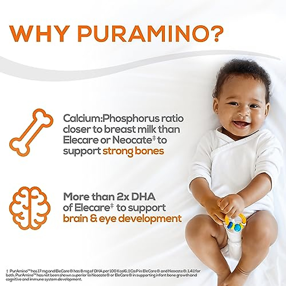 Enfamil PurAmino Hypoallergenic Infant Drink, for Severe Food Allergies, Omega-3 DHA, Iron, Immune Support, Powder Can, 14.1 Oz