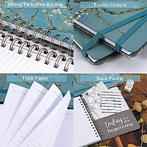 Ruled Notebook/Journal - Lined Journal with Premium Thick Paper, 8.5" X 6.4", College Ruled Spiral Notebook/Journal, Banded with Exquisite Inner Pocket, Waterproof Hardcover for Office, Home & School