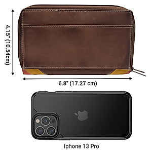 Swiss Marshall Women's RFID Blocking Double Zipper Smartphone Leather Wallet with Removable Checkbook Holder (Multicolor)