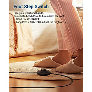 DEWENWILS LED Corner Floor Lamp, 57.5" Minimalist Dimmable Light, Standing Tall Lamp for Living Room, Bedroom, Office, 3000K Warm White Light (Black)