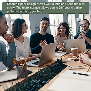 YOKIVE 5 Pack Canvas Zipper Pouch, A4 Crafts DIY Blank Makeup Bags | Pencil Case Travel Organizers Pocket, Great for Office(Navy Blue, 13.4 x 9.4)