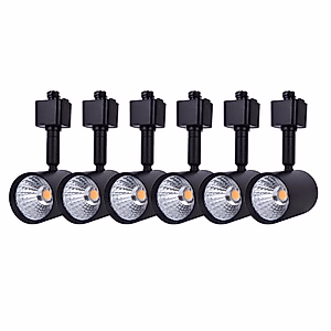 mirrea 6 Pack LED Track Lighting Heads Compatible with Single Circuit H Type Track Lighting Rail Ceiling Spotlight for Accent Task Wall Art Exhibition Lighting 6.5W 24° Black (3000K Warm White)