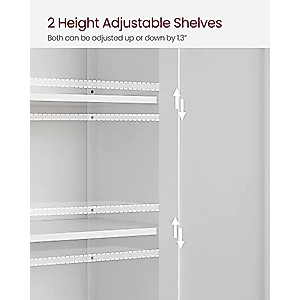 VASAGLE Bathroom Floor Storage Cabinet, Bathroom Storage Unit with 2 Adjustable Shelves, Bathroom Cabinet Freestanding, 11.8 x 23.6 x 31.5 Inches, White UBCB60W