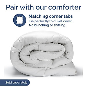 Duvet Cover Queen Size Set - Extra Soft Queen Size Duvet Cover - 90" x 90" Queen Duvet Cover w/ 2 Pillow Shams - Hotel Luxury, Easy Care & Fade Free - Comforter Cover w/ Zipper Closures & Ties (White)