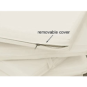 Uheng 4 Pack Patio Outdoor Chair Cushions with Ties, Seat Pads Mat, Waterproof Removable Cover, Comfort Memory Foam Nonslip for Garden Deck Picnic Beach Pool -18" X 18"(Beige)