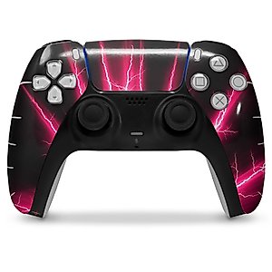 WraptorSkinz Skin Wrap compatible with Sony PS5 DualSense Controller Lightning Pink (CONTROLLER NOT INCLUDED)