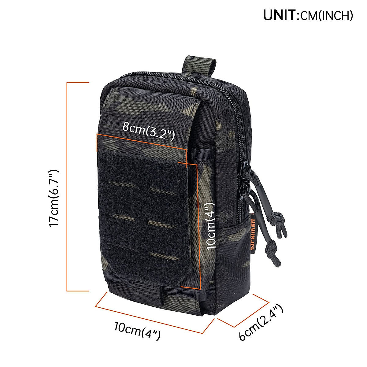 EXCELLENT ELITE SPANKER Tactical EDC Pouch Molle Utility Pouches Phone Holster Pouch Waist Bag Tool Pouch for Molle Accesssories(Multicam Black)