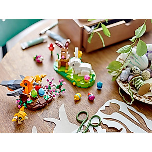 LEGO Easter Rabbits Display 40523 Building Toy Set, Includes Colorful Easter Eggs and Tulips, Easter Decorations