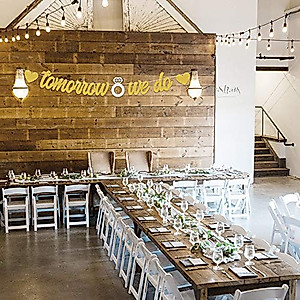 Rehearsal Dinner Decorations Tomorrow We Do Banner for Rehearsal Brunch Sign Bridal Shower Engagement Wedding Party Hanging Garland Photo Prop