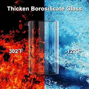 DUCHIFAD French Press Coffee Maker 21 oz, Camping Plastic Glass French Coffee Press, Medium Size Tea and Frothed Milk Press,100% BPA Free Prensa Francesa, Rust-Free and Dishwasher Safe (21 oz)