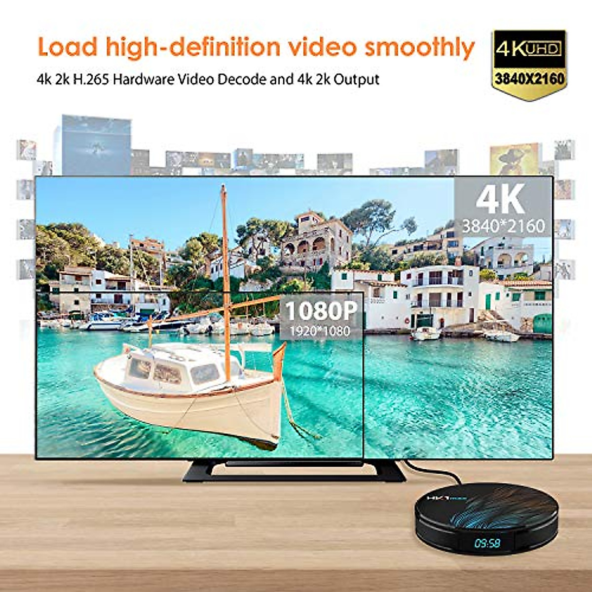 Sofobod HK1 MAX Android 10.0 TV Box 4GB RAM 32GB ROM 2.4G/5G Dual WiFi H.265/HDR/4K Decoding Set top Box:HK1 Max 4+32