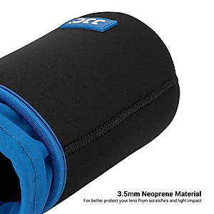 JJC Drawstring Neoprene Camera Lens Pouch Case, Protective Lens Bag for Mirrorless Lenses Up to 3.5 x 5.9 (D X H) for Canon RF 24-240mm EF-S 18-55mm f/3.5-5.6 Ni 55-200mm f/4-5.6G and More