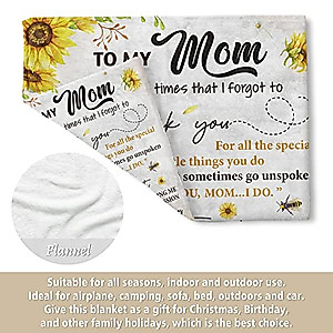 BeneCharm Gifts for Mom, Mom Birthday Gifts Blanket from Daughter Son 60"x50" - to My Mom Soft Cozy Throw Blanket for Thanksgiving, Christmas