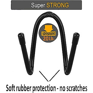 Pmsanzay Bow Wall Storage Display Rack Bow Hanger Hooks Wall Holder Wall Mount Storage and Display Your Bow - Rubber Protection, no Scratches - Hold up to 20 Lbs - No Bow