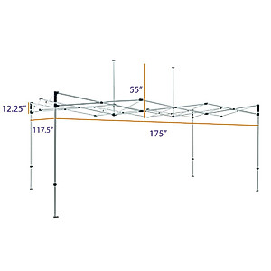 Impact Canopy 10' x 15' Pop-Up Canopy Tent Frame, Replacement Aluminum Frame with Dust Cover