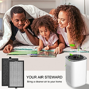 Slirceods PM1240B&AP2 Air Filter Replacement For Air Purifier Compatible with Priestley pm1240b For Airversa AP2 Air Purifier, 3-stage Filtration System, Pre-Filter, H13 Filter（4-Pack)