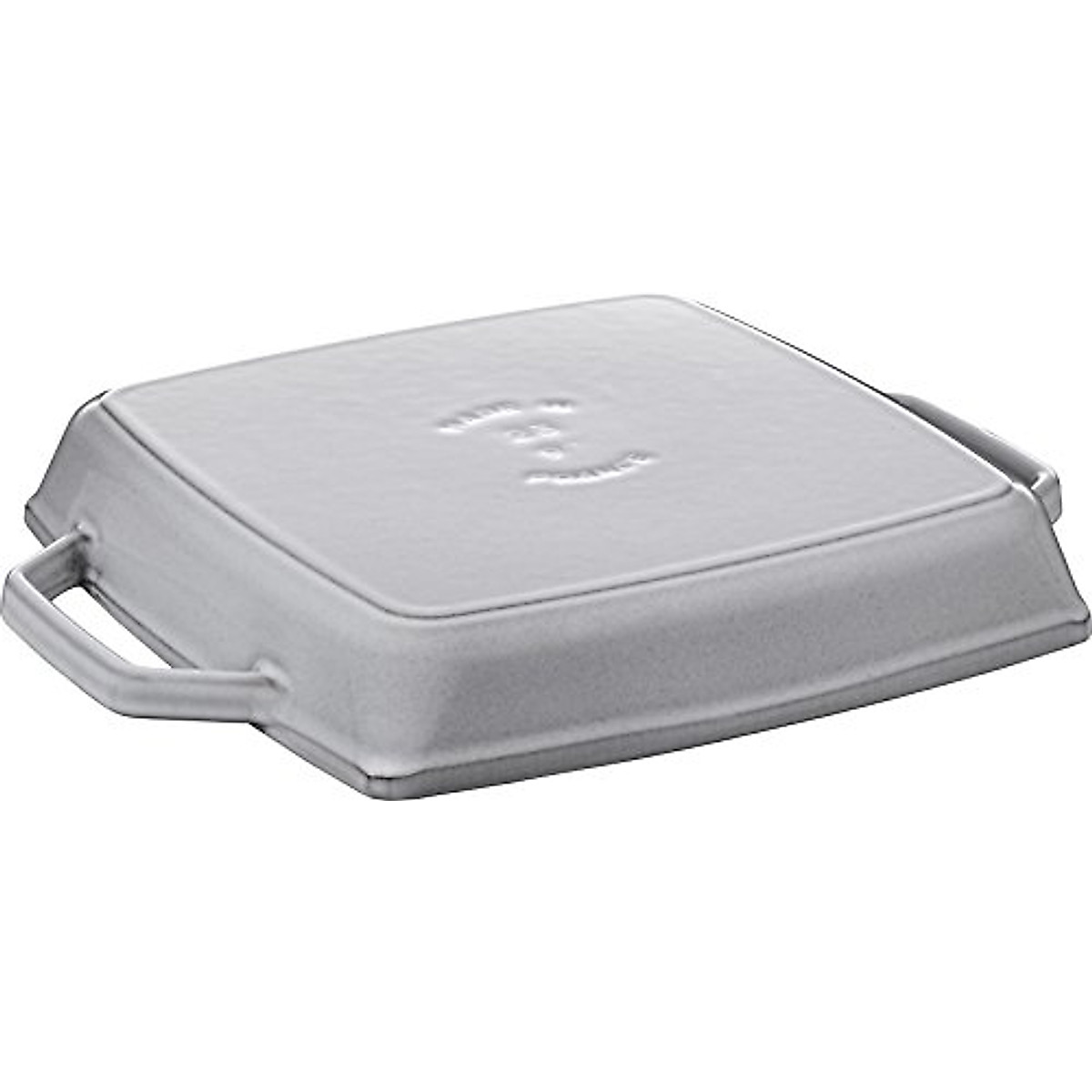 Staub 40511-729 Grill & Frying Pan Pure Grill Pan, Square, Gray, 9.1 inches (23 cm), Double Handed, Cast Iron, Enamel, Induction Compatible