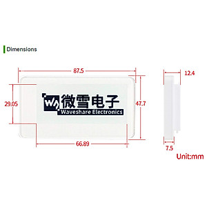 Waveshare 2.9inch Passive NFC-Powered e-Paper No Battery Required No Messy Wiring Novel Passive NFC Tech Wireless Powering & Data Transfer APP Provided 296×128 Pixel,Black& White Color