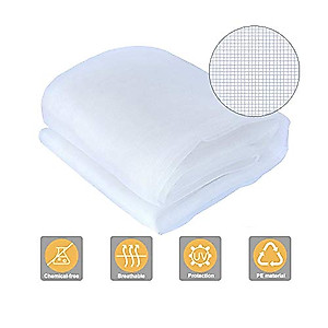 Agfabric Garden Netting Insect Pest Barrier Bird Netting for Garden Protection,Row Cover Mesh Netting for Vegetables Fruit Trees and Plants,6'x10',White