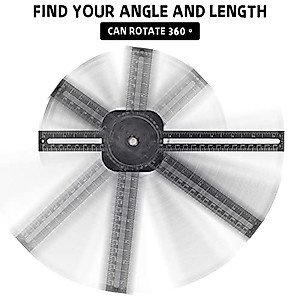 General Tools Angle Protractor, 2 in 1 Angle Finder Ruler with 11inch/280mm, 0 to 360, Rust Proof Angle Finder Featuring Precision Laser Engraved Scales for Carpenters & Woodworking Hobbyists