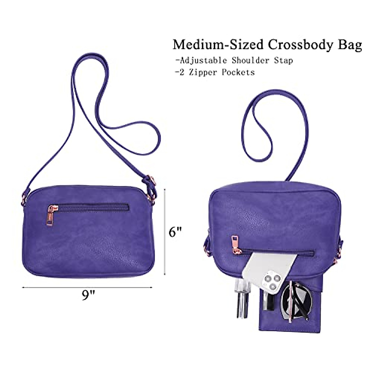 Tote Handbags for Women Purse and Wallet Set Large Shoulder Bags Crossbody Purses Satchel Purple