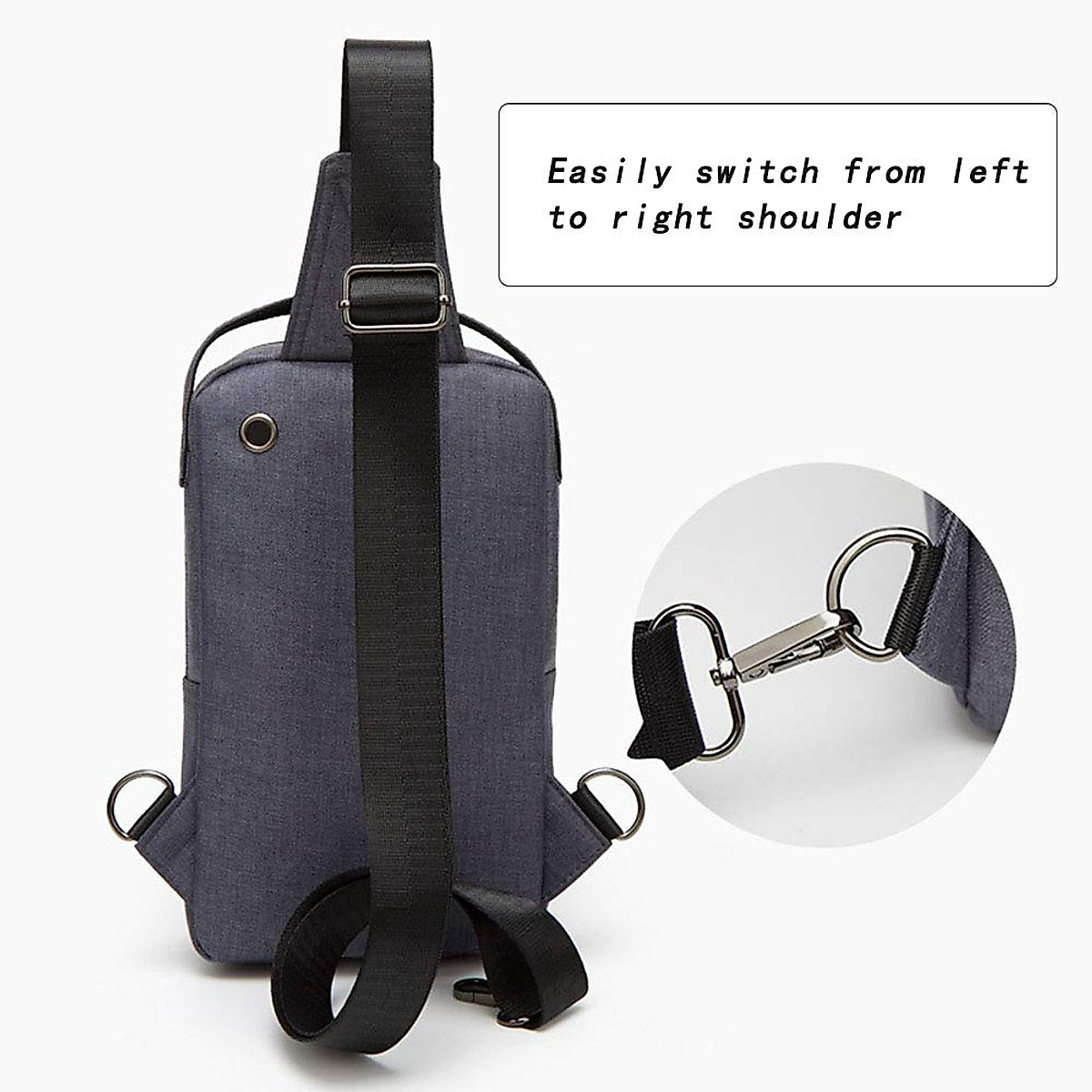 YUKABAN Sling Bag Water Resistant Shoulder Chest Crossbody Bags Sling Backpack for Men Women (Black)