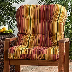 Greendale Home Fashions 38'' x 21'' Outdoor Seat/Back Chair Cushion, 1 Count (Pack of 1), Cinnamon Stripe