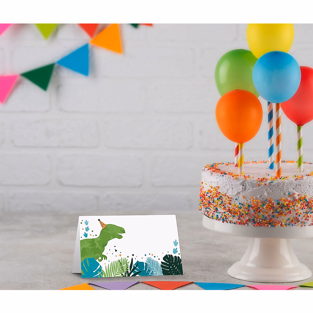 Table Place Card, Dinosaur Themed Tent Style Cards, Pack of 25 Half-Fold Reception Place Card, Green Blue Dino Food Labels, Perfect for Baby Shower, Dinosaur Birthday Party C06