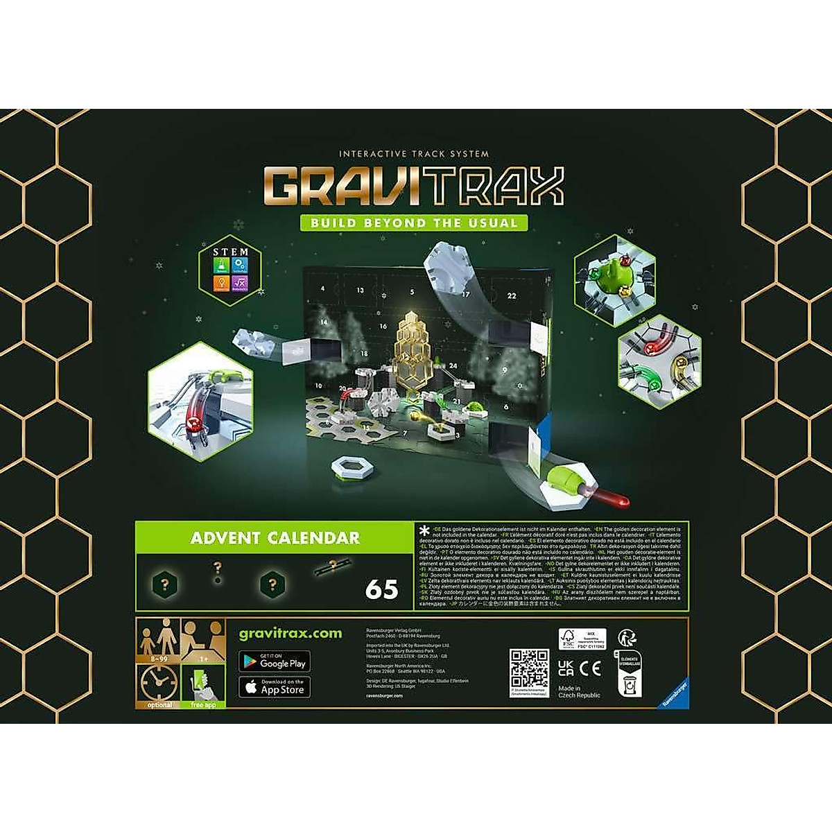 Ravensburger GraviTrax Advent Calendar 2022 - Interactive Marble Run Construction Toy | STEM Learning | Gravity Race Course | Magnetic Obstacle Tracks | Suitable for Ages 8 and Up