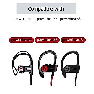 Black Replacement Earbud Tips for Beats Powerbeats3 Wireless Stereo Headphones - Small, Medium, Large, and Double Flange (Black)