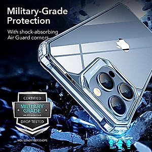 ESR for iPhone 13 Pro Max Phone Case, Military-Grade Protection, Shockproof Air-Guard Corners, Yellowing-Resistant Acrylic Back, Phone Case for iPhone 13 Pro Max, Air Armor Case, Clear