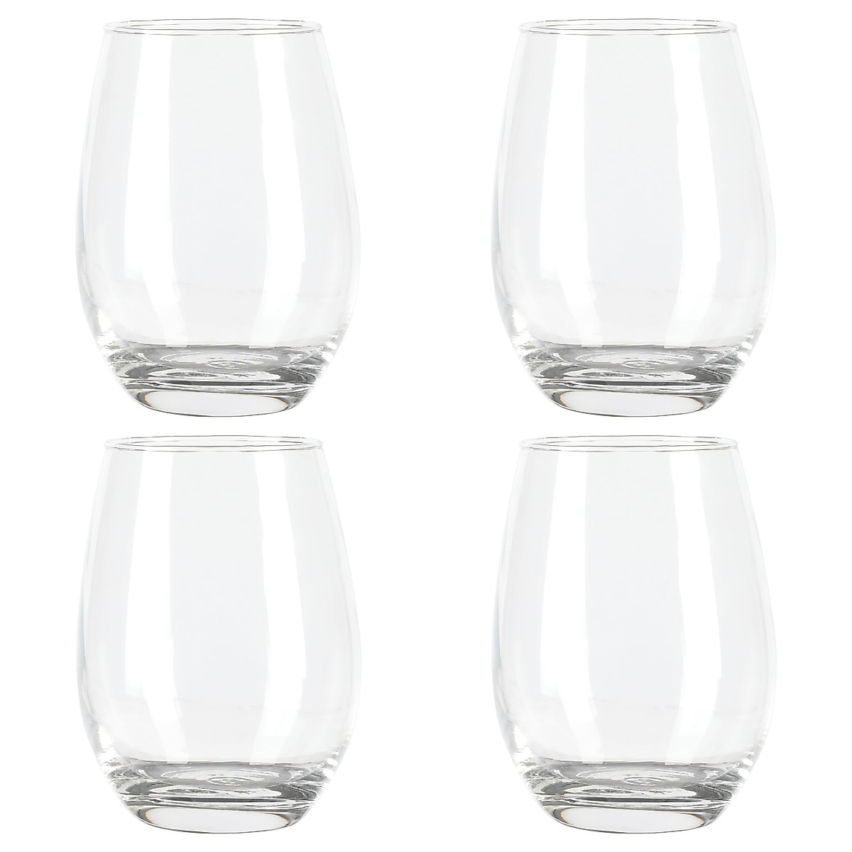Martha Stewart Farrow 18 OZ Large Stemless Multipurpose Wine Glasses Set For Red or White Wine, Set of 4
