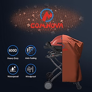 Comnova Grill Cover for Weber Q Serie Grill on Cart - 7113 BBQ Covers for Weber Q2000/Q200/Q1000/Q100 with Portable Stand, Heavy Duty & Waterproof BBQ Cover for Weber Q2200, 2400, 1200, 1400 and More
