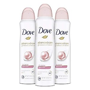 Dove Dry Spray Antiperspirant Deodorant for Women, Beauty Finish, 48 Hour Protection, Soft And Comfortable Underarms, Rose, 3.8 Oz, Pack of 3