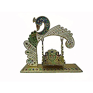 Janmashtami Gift Laddu Gopal Ji Jhula Peacock Swing Jhula Fastest Delivery Service Available on Demand (4-7 Days for Customization Whatsapp +917419240007