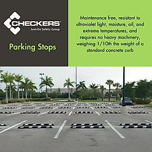 Park-It Recycled Rubber Parking Stop 3'X6"X4" Black/White