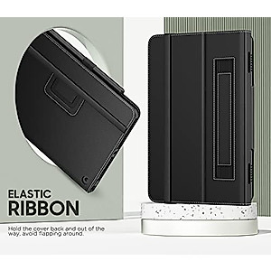 MoKo Case Fits Amazon Kindle Fire HD 8 & 8 Plus Tablet (12th Generation/10th Generation, 2024/2022/2020 Release) 8", Slim Folding Stand Cover with Auto Wake/Sleep, Black