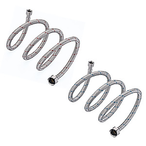 sumerain 48 Inch Length Faucet Flexible Hose 1/2-inch FIP x 3/8-inch Compression Braided Stainless Steel Supply Lines for Bathroom Faucet, Pack of 2