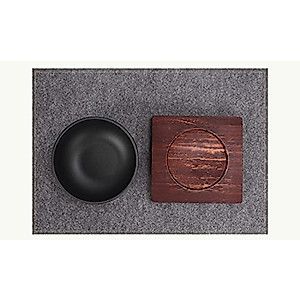 Thicken Stone Bowl, Korean Stone Bowl for Bibimbap For Induction Cooker With Tray,High Temperature Resistant Bibimbap Pot, Korean Cast Iron Pan-0.9L