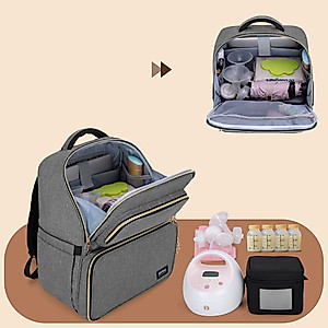 BAFASO Breast Pump Bag with Laptop Sleeve, Breast Pump Backpack Compatible with Spectra S1, S2 and Most Breast Pump Brands (Bag Only), Gray