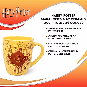 Silver Buffalo Harry Potter Marauder's Map Ceramic Mug | Holds 25 Ounces